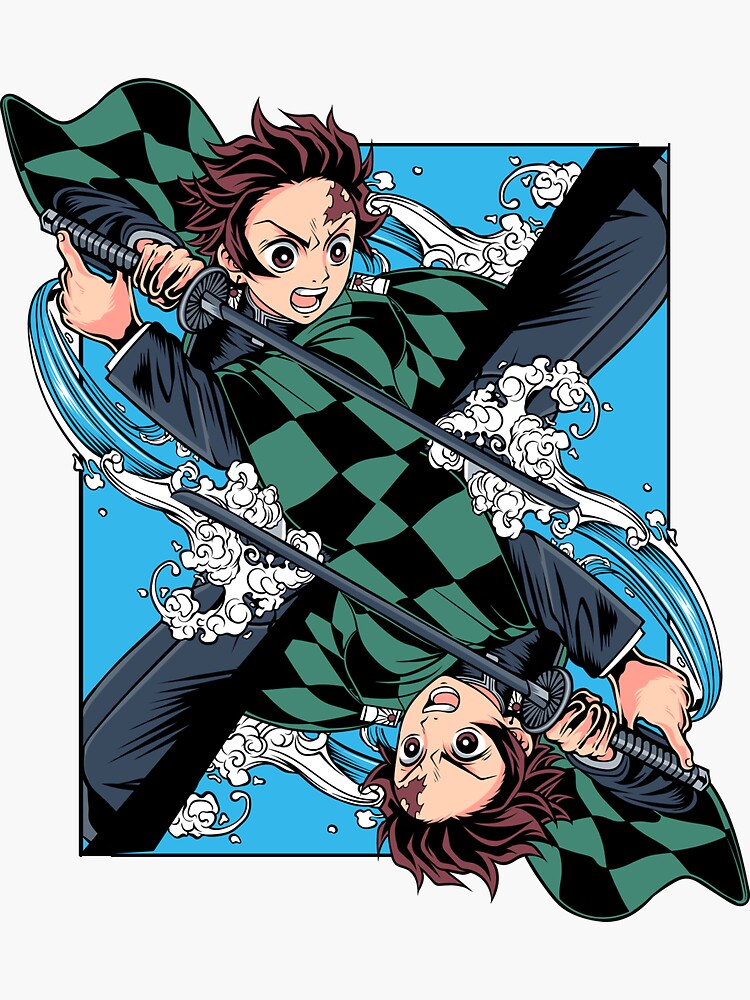 "Tanjiro Kamado Breathe Water Demon Slayer Kimetsu No Yaiba" Sticker ...