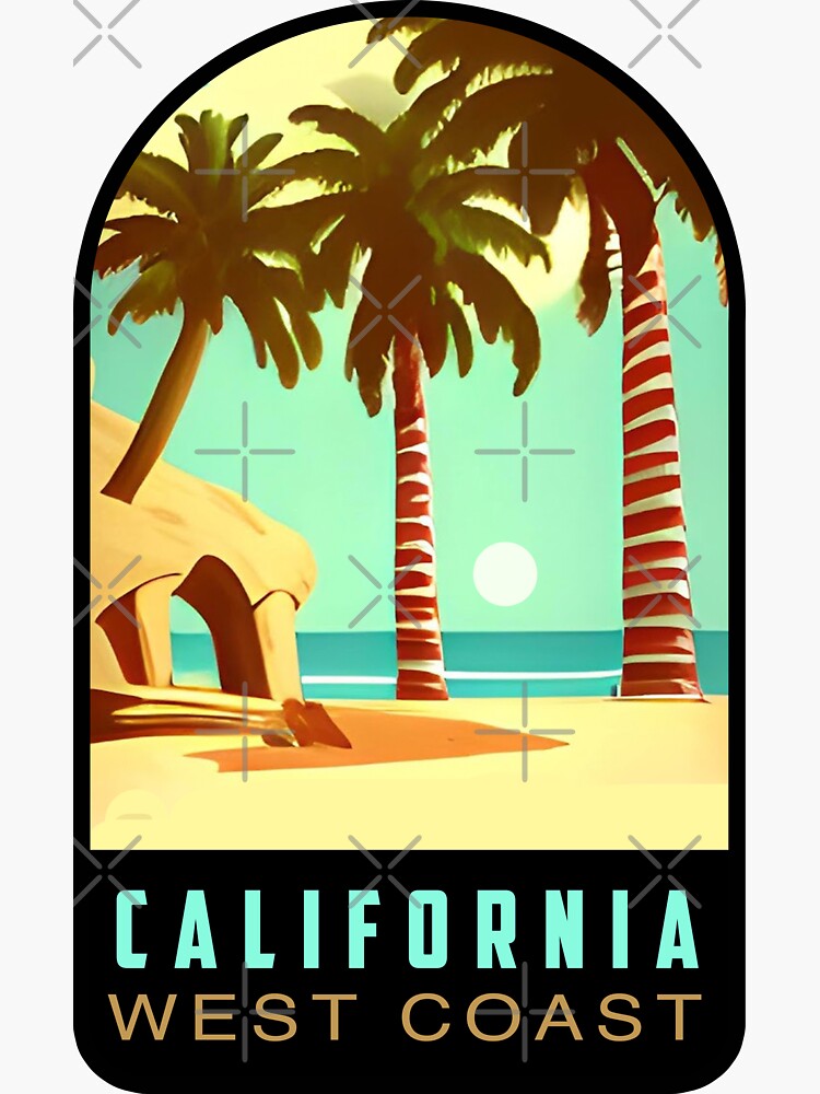 "Cali West Coast California" Sticker for Sale by CattlettArt | Redbubble