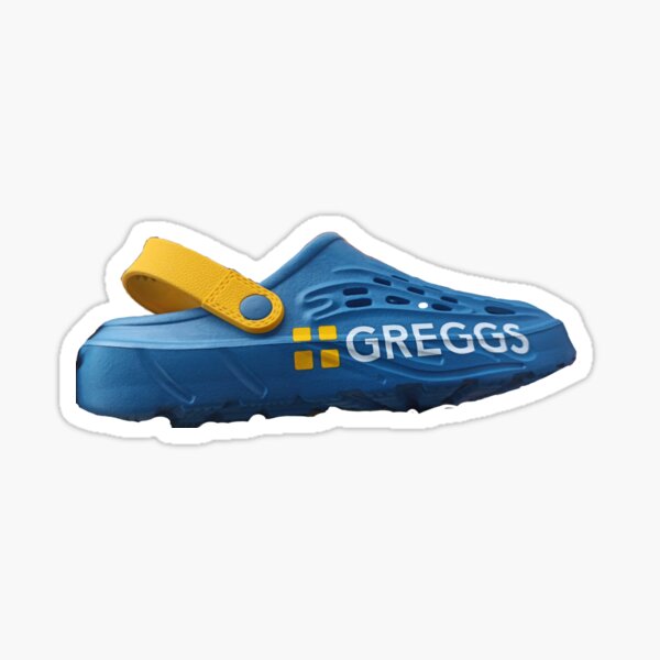 "Greggs croc (groc)" Sticker for Sale by omelette123 | Redbubble