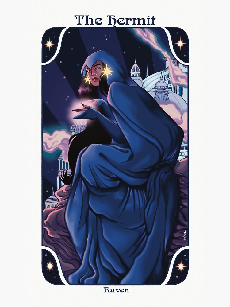 "Raven The Hermit Tarot" Sticker for Sale by lojonesshop | Redbubble