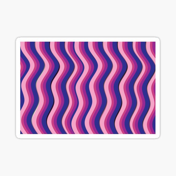 "Retro Wavy Rectangle Lines Geometric Design Pattern" Sticker for Sale ...