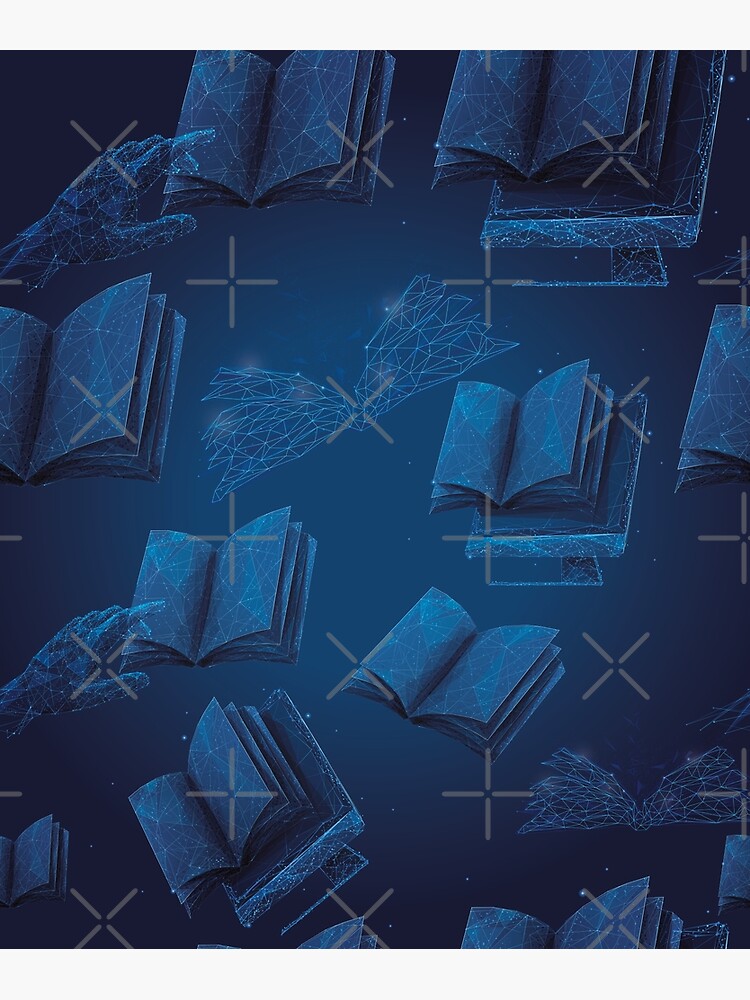 Póster «MANO HUMANA TOCANDO UN LIBRO ABIERTO LOW-POLY BRILLANTE ...