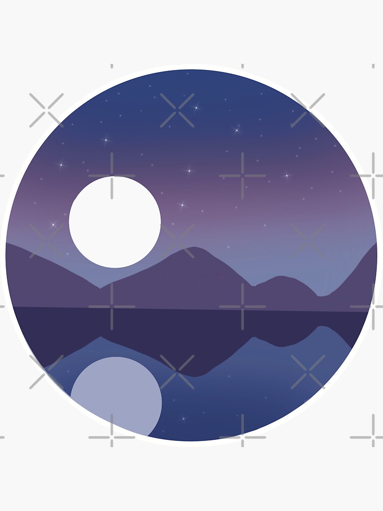"Night Moon" Sticker for Sale by Picujess | Redbubble