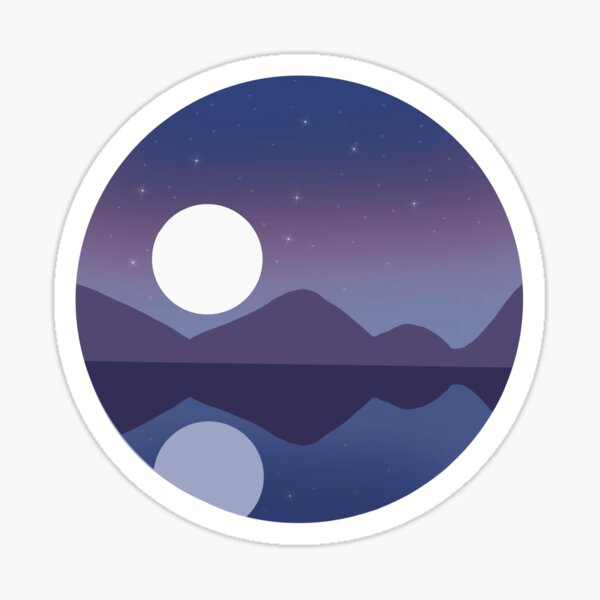 "Night Moon" Sticker for Sale by Picujess | Redbubble
