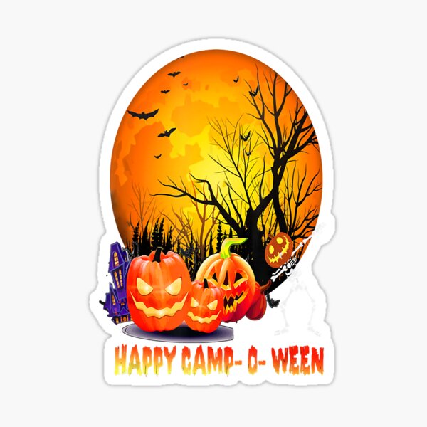 "Happy Camp-O-Ween" Sticker for Sale by Holidays-QM | Redbubble