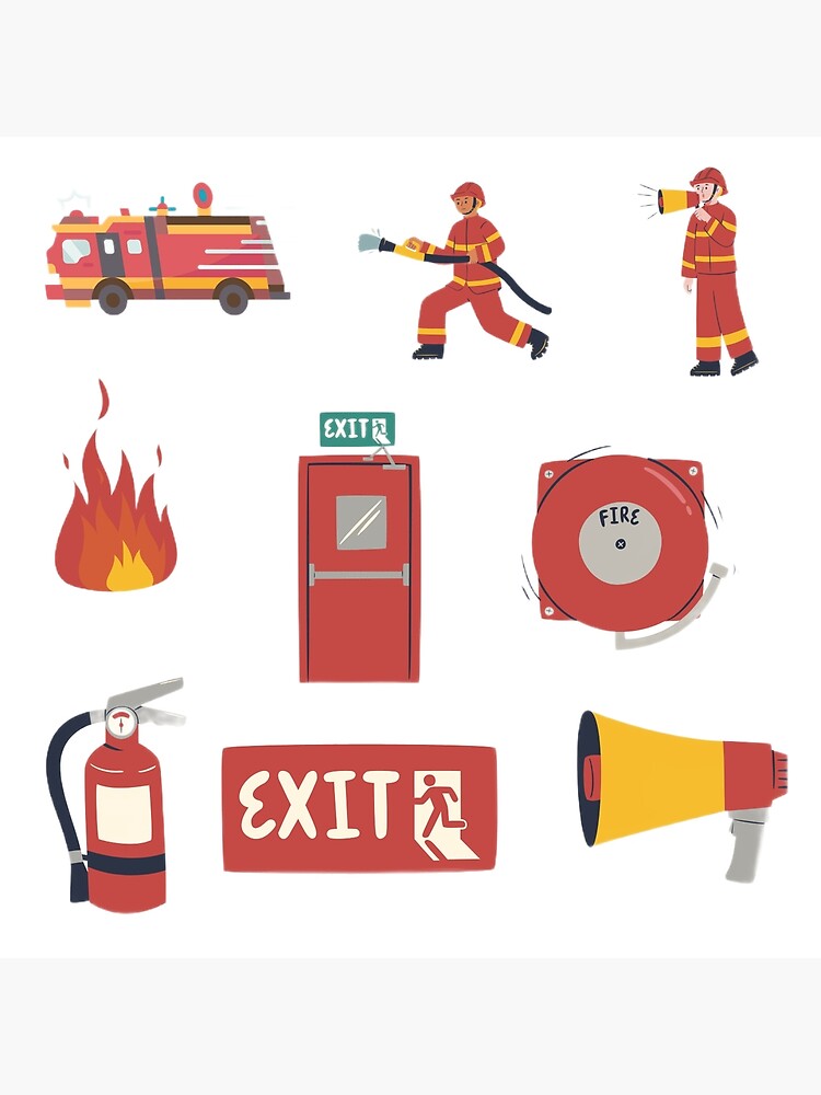 "Firefighter sticker packs" Poster for Sale by Bensondraws20 | Redbubble