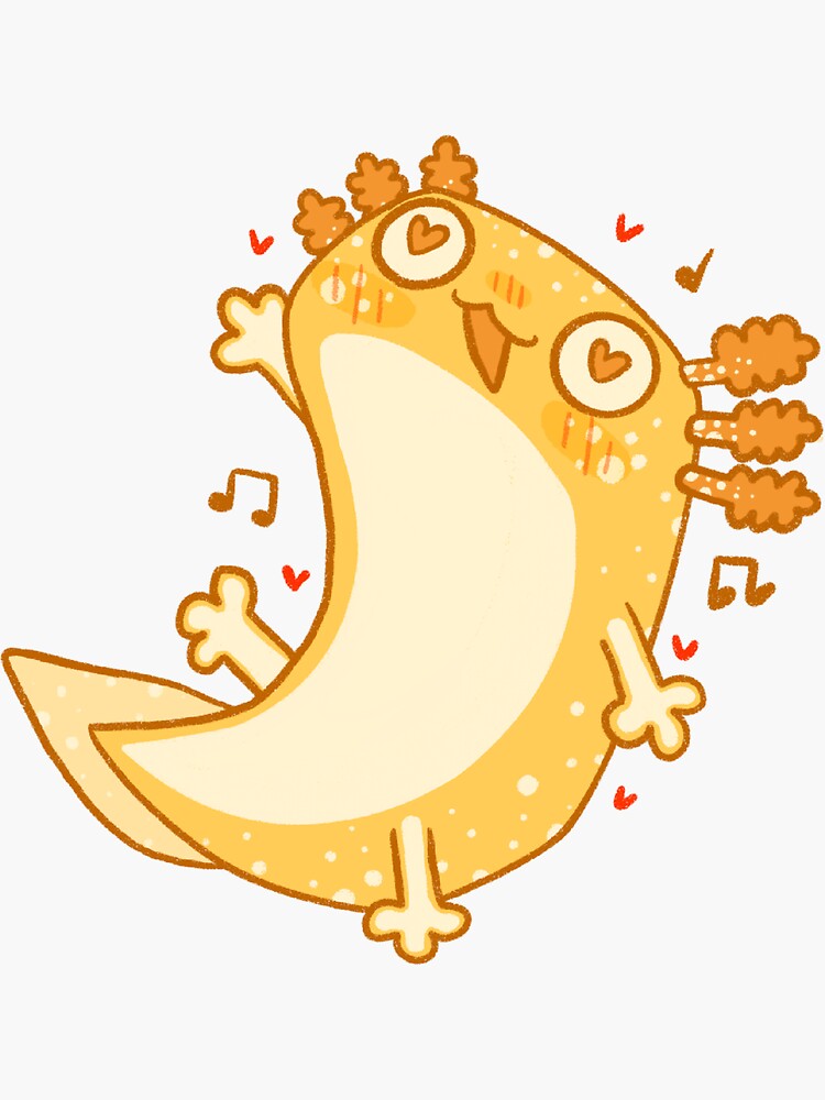 "Golden Axolotl Sticker" Sticker for Sale by JuicedPhrog | Redbubble