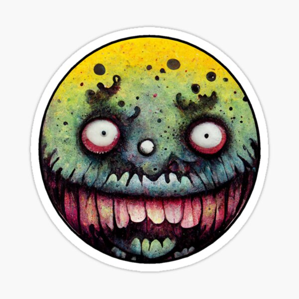 "Creepy Zombie Smiley Face version 13" Sticker for Sale by SmileyDan ...