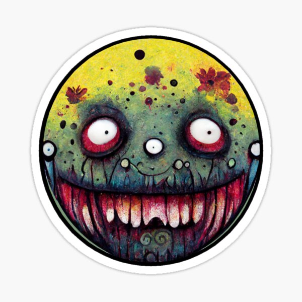 "Creepy Zombie Smiley Face version 15" Sticker for Sale by SmileyDan ...
