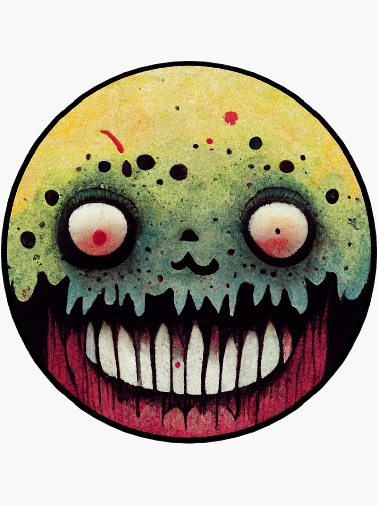 "Creepy Zombie Smiley Face version 16" Sticker for Sale by SmileyDan ...