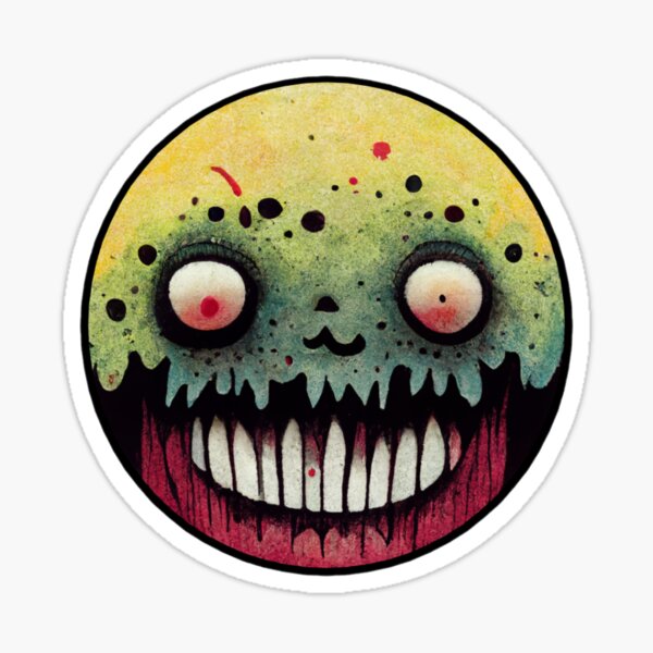 "Creepy Zombie Smiley Face version 16" Sticker for Sale by SmileyDan ...