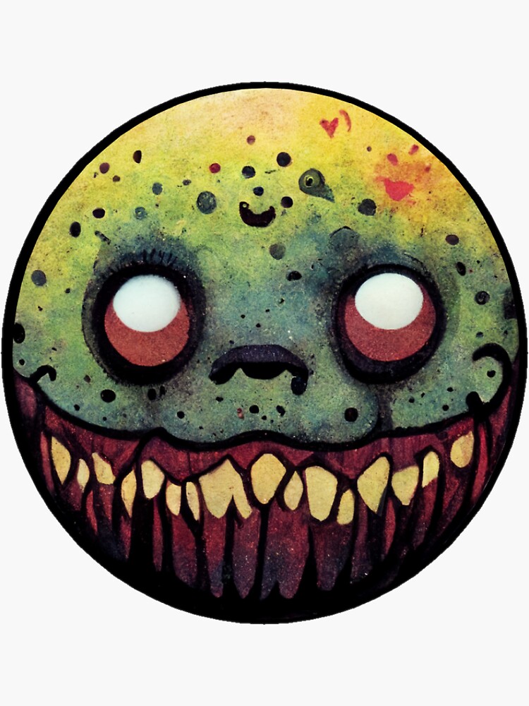 "Creepy Zombie Smiley Face version 17" Sticker for Sale by SmileyDan ...