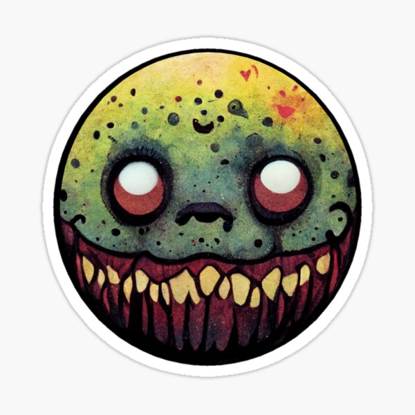 "Creepy Zombie Smiley Face version 17" Sticker for Sale by SmileyDan ...