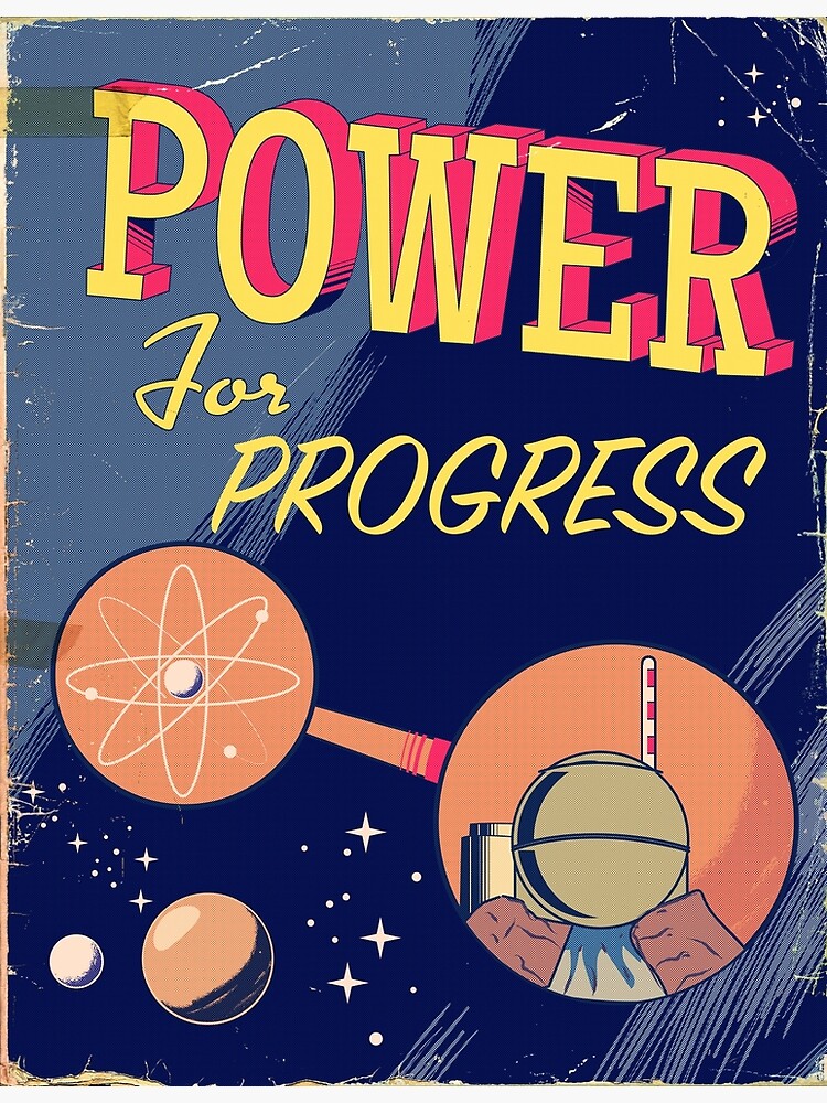 "Power For Progress vintage Atomic poster " Art Print by vectorwebstore ...