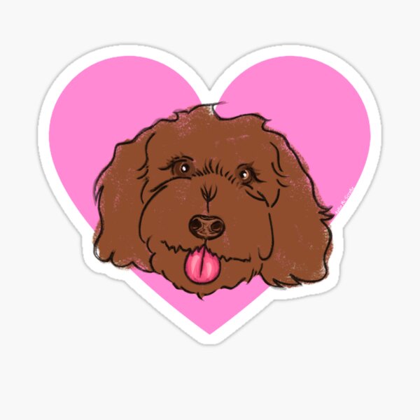 "Cute Brown Cockapoo Love Heart" Sticker for Sale by Madebyjadee ...