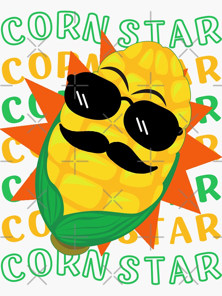 "Corn Star | Funny Corn Cob Design" Sticker for Sale by appareltolove ...