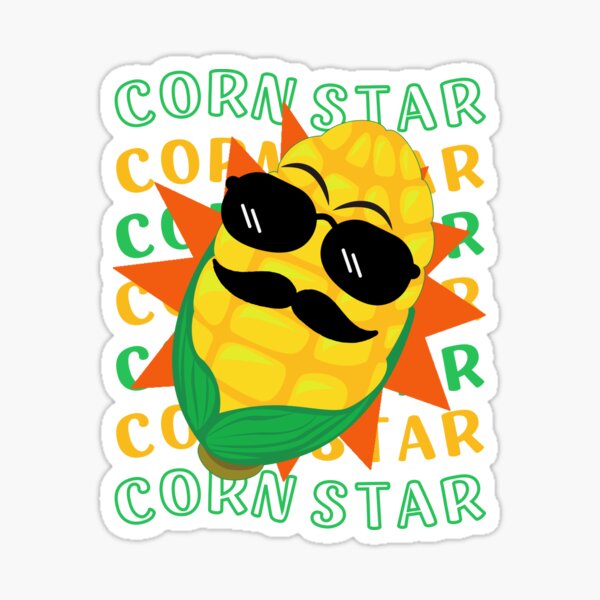 "Corn Star | Funny Corn Cob Design" Sticker for Sale by appareltolove ...