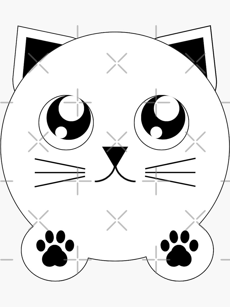 "Cute anime white cat" Sticker for Sale by HighScale | Redbubble