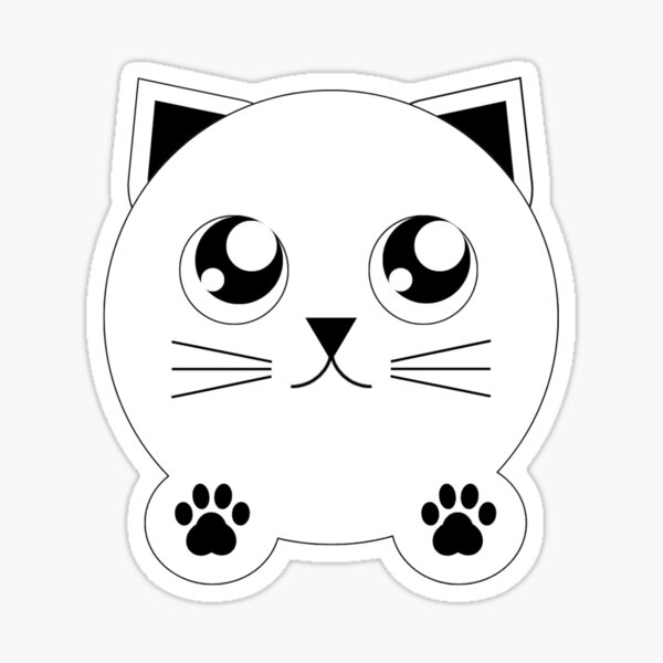 Cute Anime White Cat Sticker For Sale By Highscale Redbubble