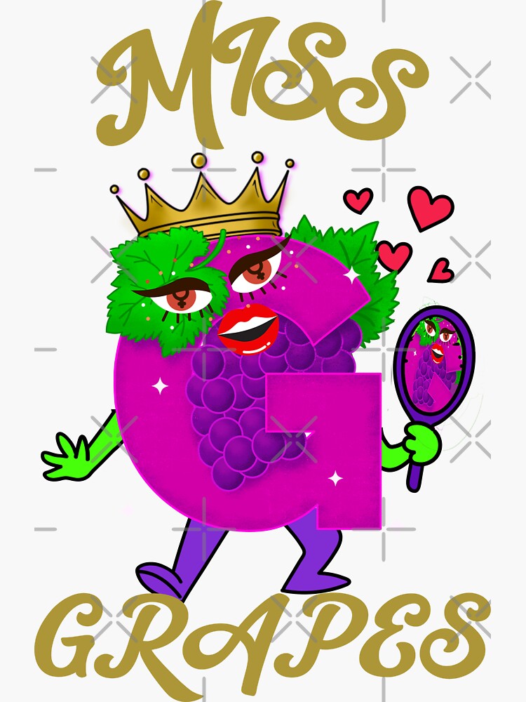 "MISS GRAPES" Sticker for Sale by JustAmbers | Redbubble