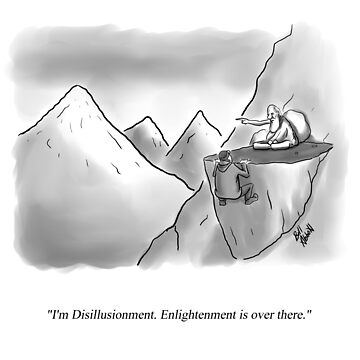 "Funny Disillusioned Enlightenment Cartoon Humor" Sticker for Sale by ...