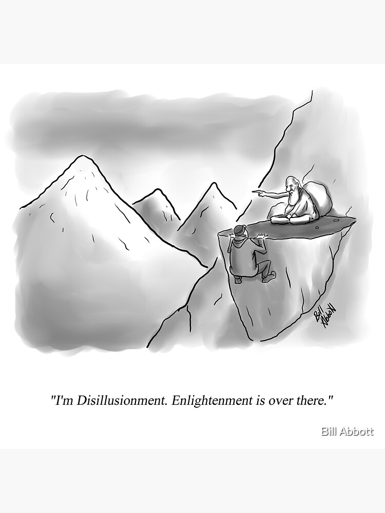 "Funny Disillusioned Enlightenment Cartoon Humor" Sticker for Sale by ...