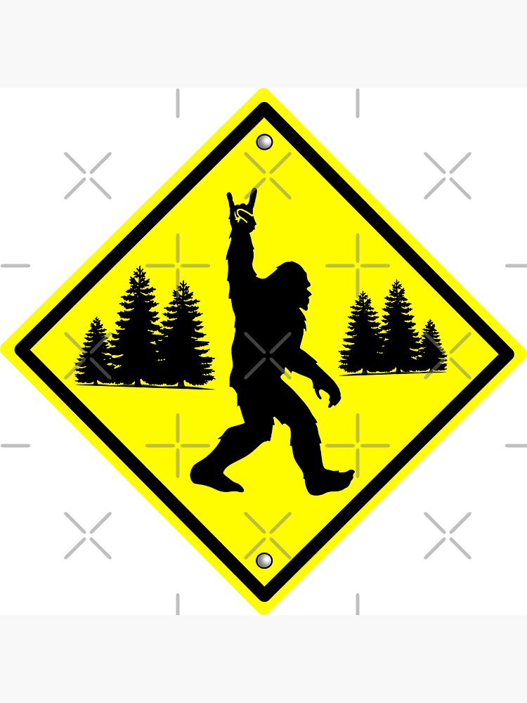 "Bigfoot Crossing Yellow Caution Sign Peace Nature Walk" Magnet for ...