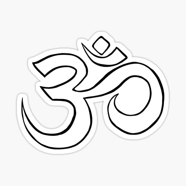 "White Om Symbol " Sticker for Sale by Shayla-Michelle | Redbubble