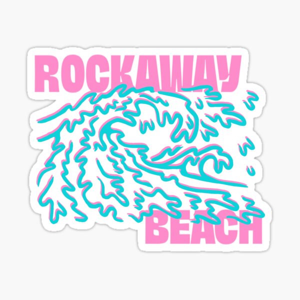 "Rockaway beach retro wave" Sticker for Sale by emilybridget | Redbubble