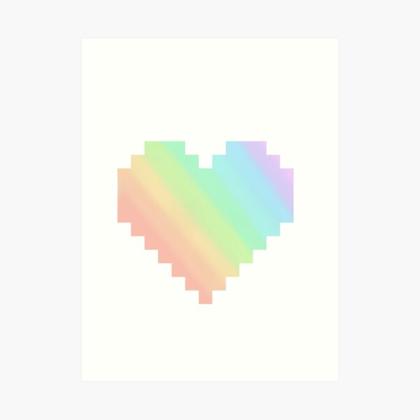 "Rainbow pixel heart" Art Print for Sale by ArtsLoversAida | Redbubble