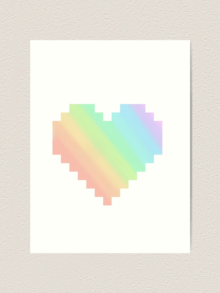 "Rainbow pixel heart" Art Print for Sale by ArtsLoversAida | Redbubble