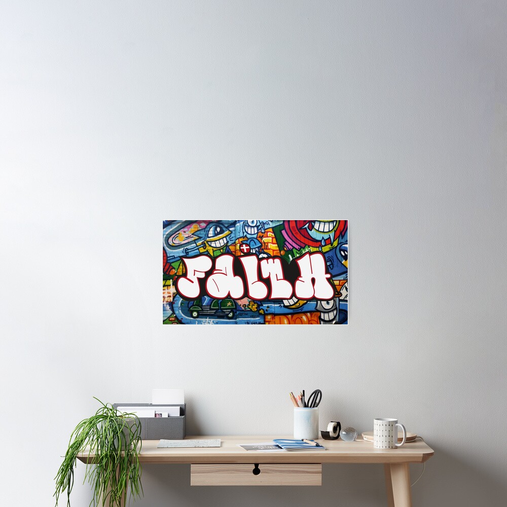 "colorful graffiti faith logo" Poster for Sale by jmspeedy661 | Redbubble