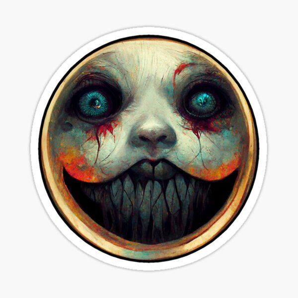 "Disturbing Smiley Face version 4 - Creepy" Sticker for Sale by ...