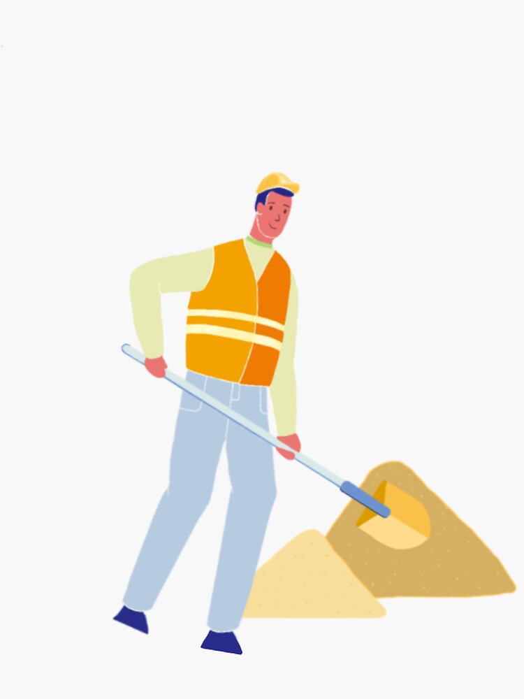 "Construction Worker" Sticker for Sale by juji316 | Redbubble