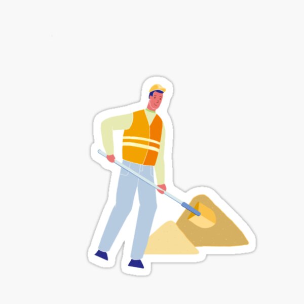 "Construction Worker" Sticker for Sale by juji316 | Redbubble