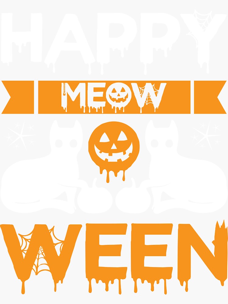 "Happy-Meow-o-ween" Sticker for Sale by ScottTerry | Redbubble