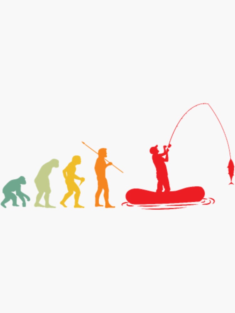 "Fishing Evolution Angler Fishing Sport Fishing" Sticker for Sale by ...