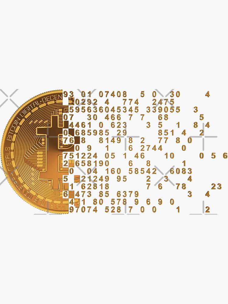 "Bitcoin BTC cryptocurrency logo" Sticker for Sale by angelusdark ...