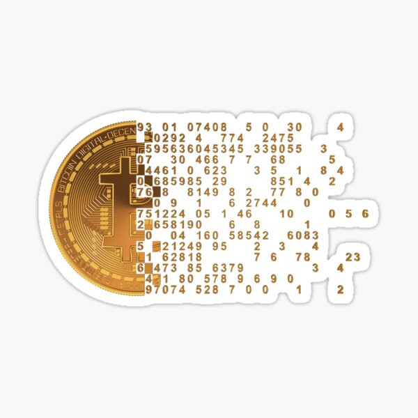 "Bitcoin BTC cryptocurrency logo" Sticker for Sale by angelusdark ...