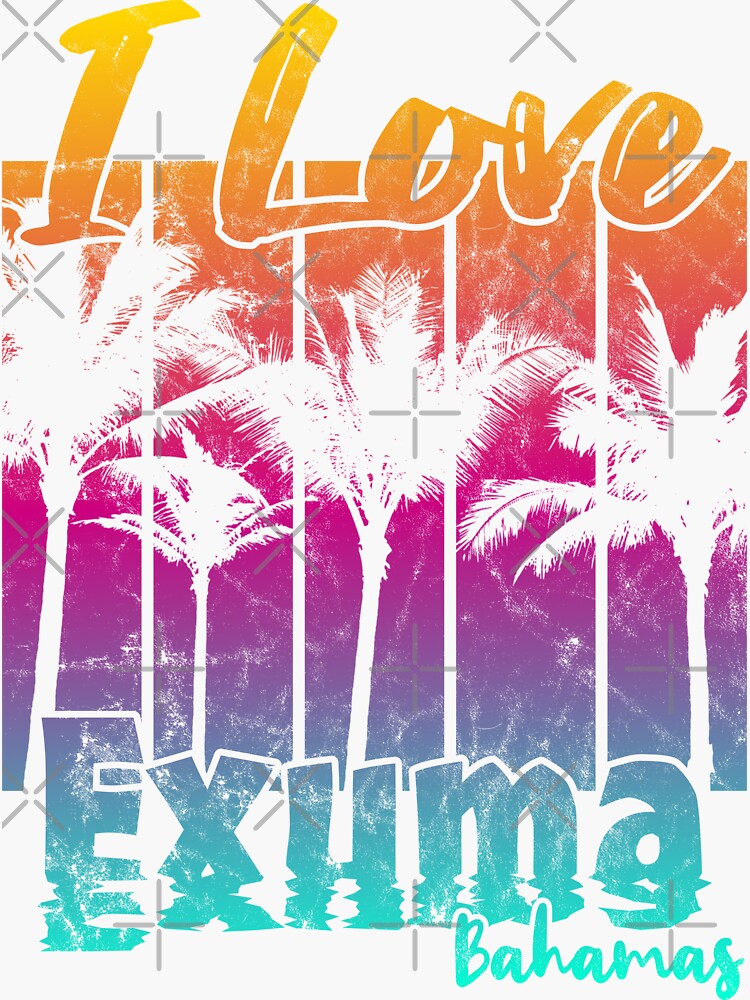 "I love Exuma Bahamas" Sticker for Sale by phys | Redbubble