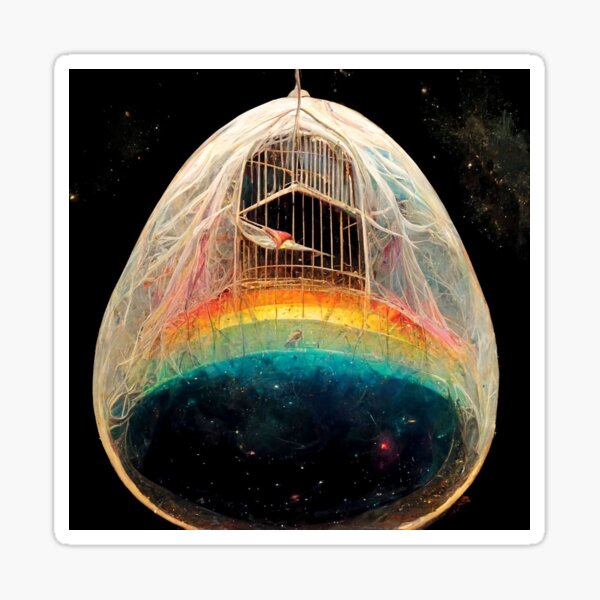 "Melted Cage of the Universe" Sticker for Sale by pixeldiamond | Redbubble