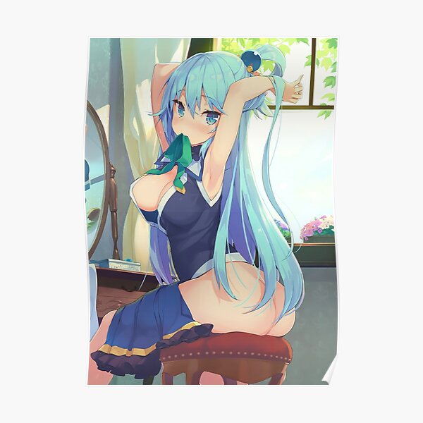 Aqua Konosuba Design Fanart Poster For Sale By Valekun Redbubble