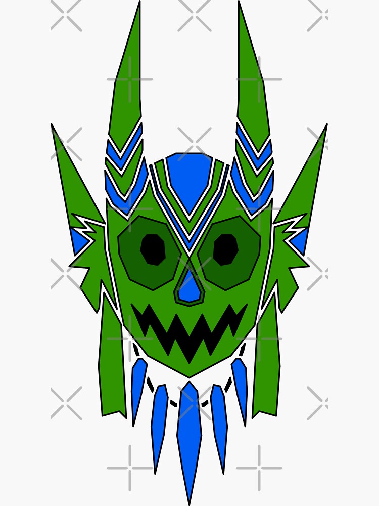 "Humanoid green masked faces" Sticker for Sale by Armando-Zarock ...