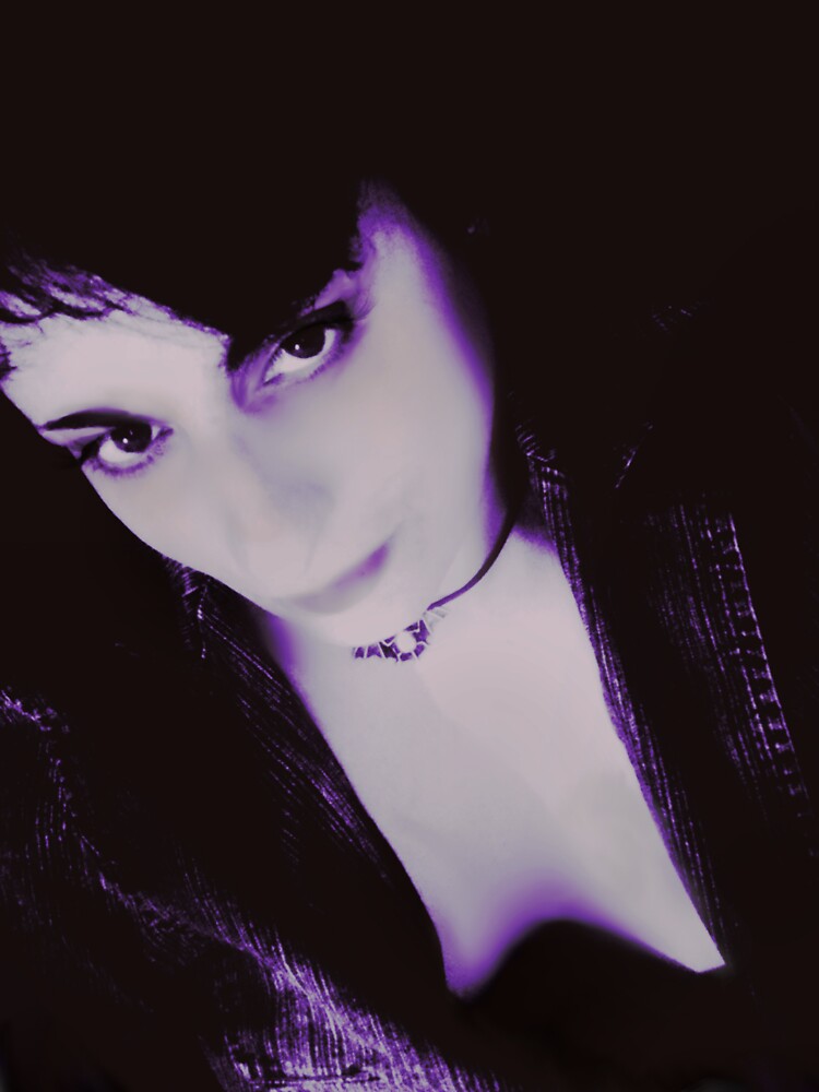 "80s vintage vampire style selfie of a goth trans woman." Sticker for Sale by Phoebe-cyborg ...