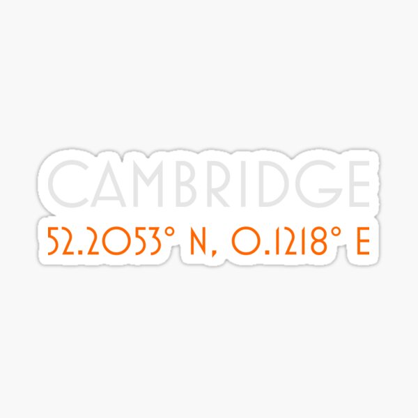 "cambridge coordinates" Sticker for Sale by bumblethebee | Redbubble