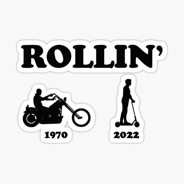 "E-Scooter Rollin' 1970 2022 I Vintage Electric Scooter" Sticker for ...