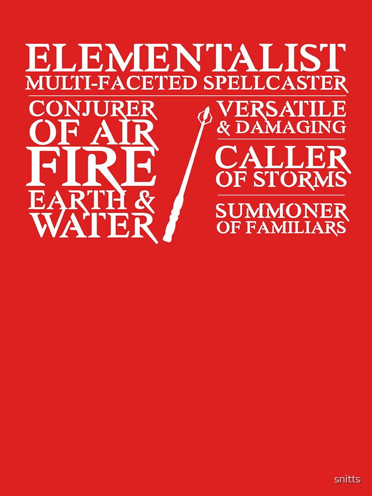 "Elementalist" T-shirt for Sale by snitts | Redbubble | elementalist t ...