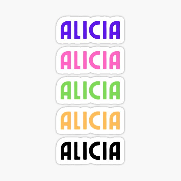 "Alicia" Sticker for Sale by PODdezaine | Redbubble