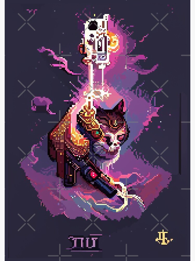 "cat with laser gun #6 animal tarot card" Sticker for Sale by ...