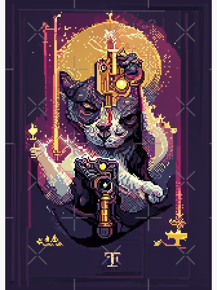 "cat with laser gun #9 animal tarot card" Sticker for Sale by ...